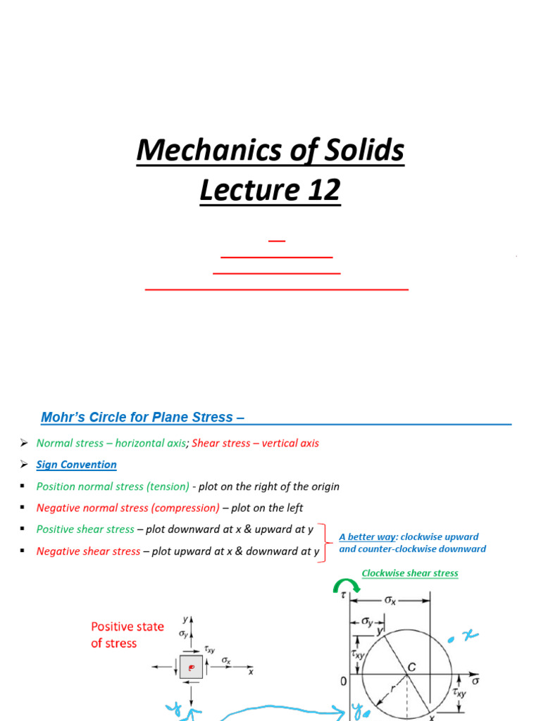 Mohr's Circle for Plane Stress Analysis | PDF | Stress (Mechanics ...