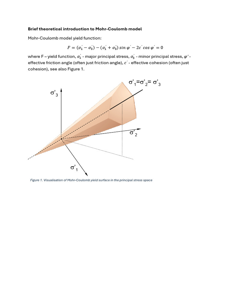 Brief Theoretical Introduction To Mohr-Coulomb Model | PDF | Elasticity (Physics) | Stress ...