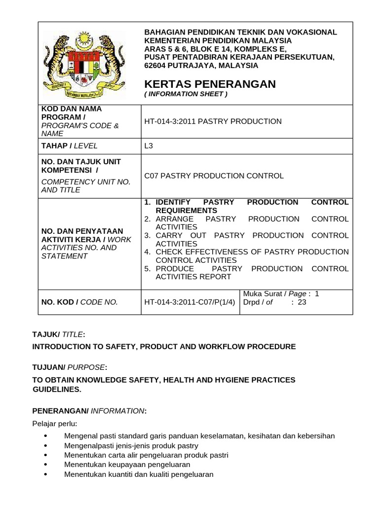 INFORMATION SHEET C07 (I) | PDF