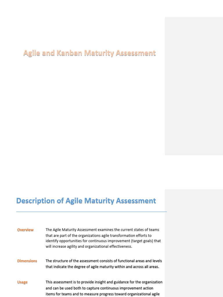 Agile - Kanban Maturity Assessment Handout | PDF | Agile Software ...