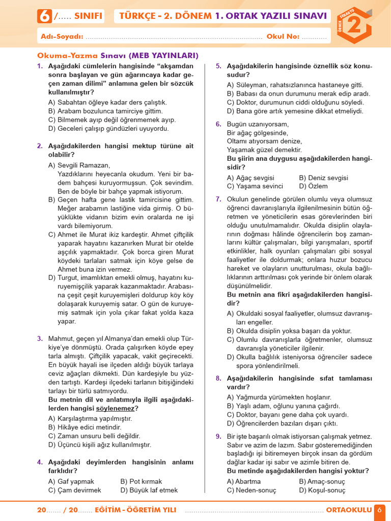6-turkce-ornek-yazili_2_1-01-10-24-MART | PDF