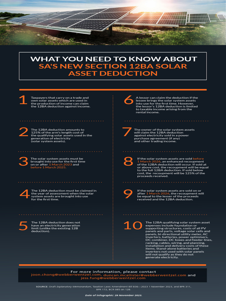 Section 12BA Solar Asset Deduction | PDF | Tax Deduction | Photovoltaic ...