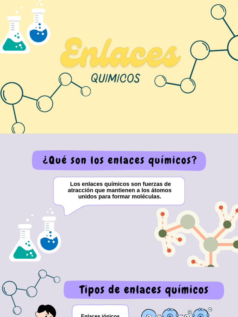 Presentación Enlaces Químicos Iónico Covalente y Metálico Ilustrativo ...