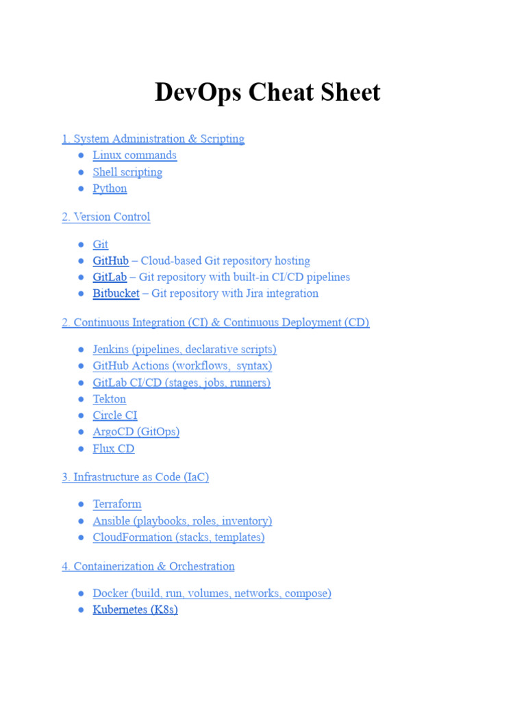 Devops Sheet | PDF | Computing | System Software