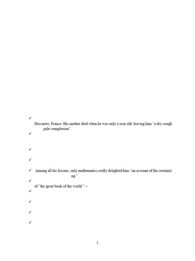 Lesson Six Rene Descartes | PDF | René Descartes | Metaphysics
