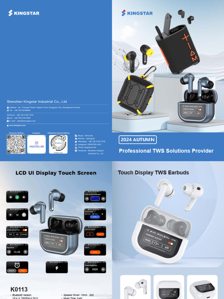 KINGSTAR-2024 TWS Earbuds Catalogue (2024-11-27 17 - 38 - 50) | PDF | Headphones | Sound ...