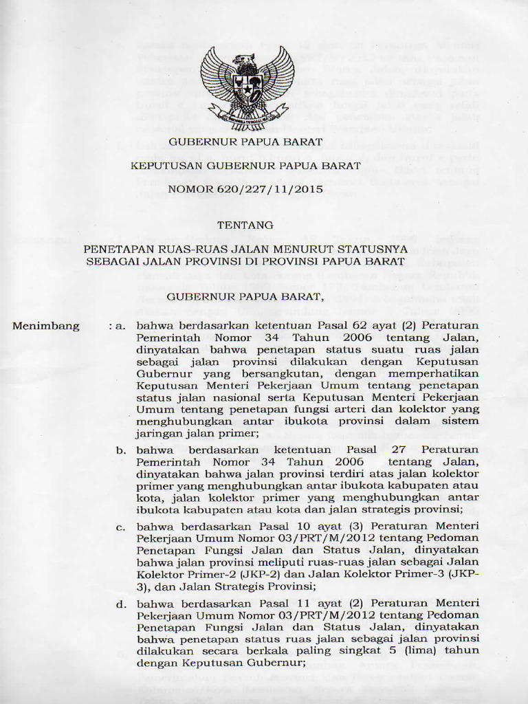 1 SK Jalan Provinsi Papua Barat1 | PDF