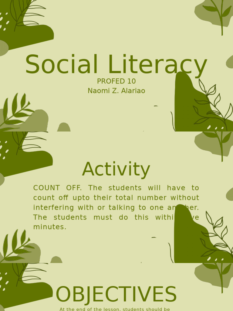 Understanding Social Literacy in Education | PDF | Empathy | Social Skills