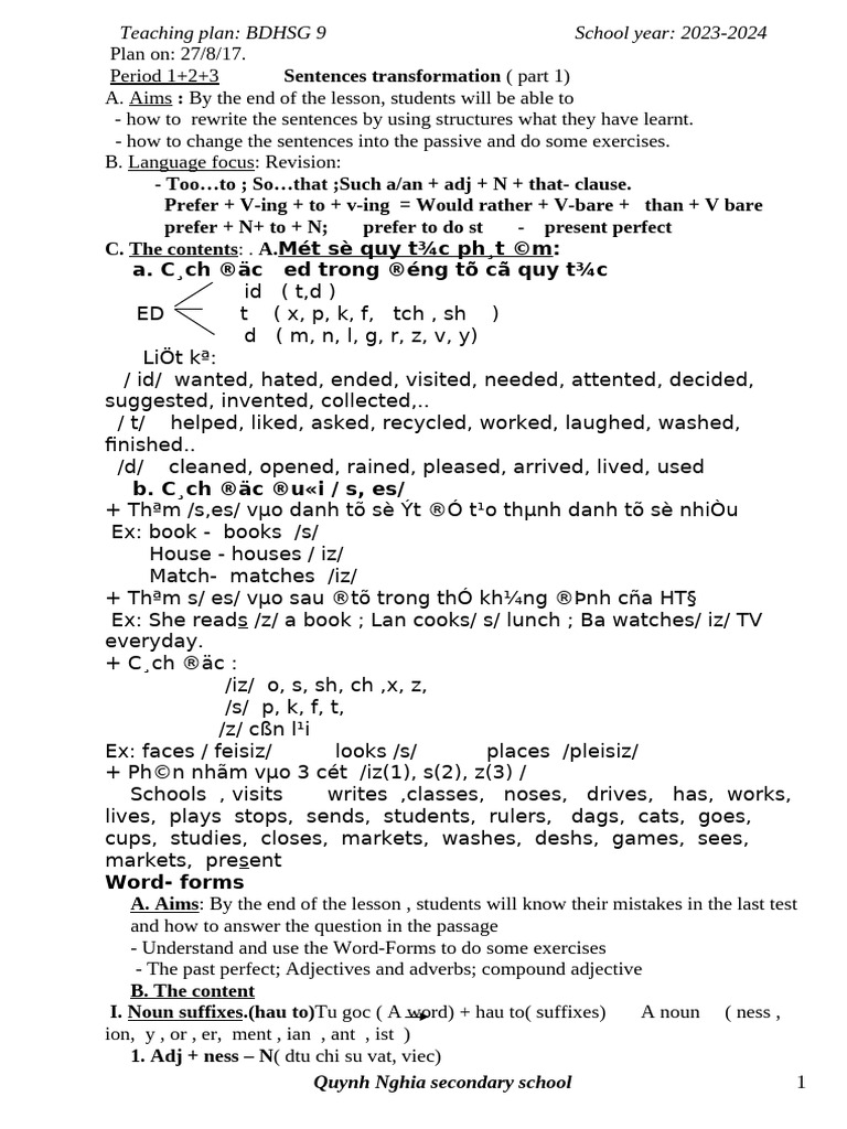 BDHSG 9 2012-2013 huynh | PDF | Adjective