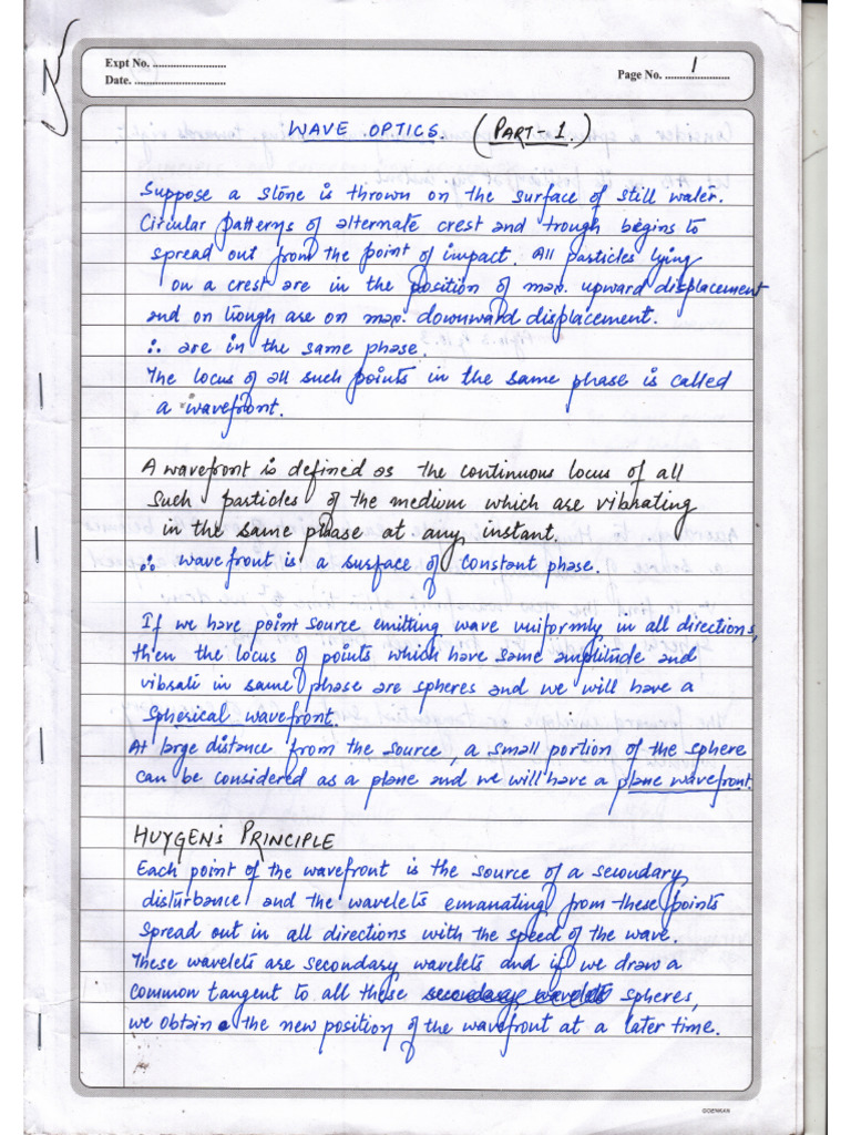 Wave Optics (Part-I) | PDF
