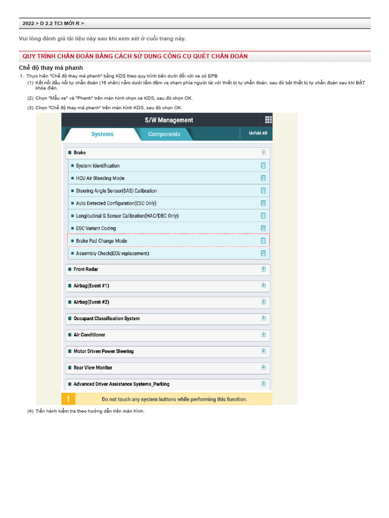tha má phanh điện tử canival R 2022 | PDF