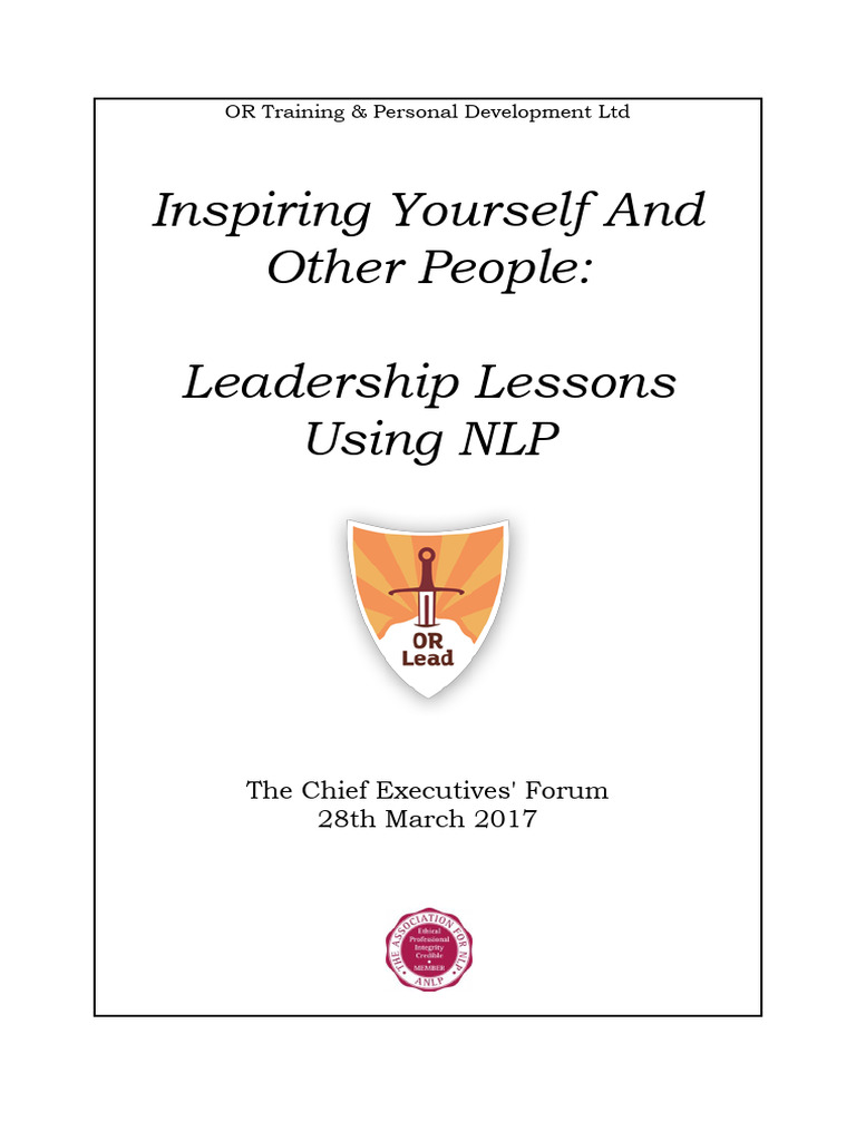 Inspiring Yourself and Other People Leadership Lessons using NLP | PDF | Neuro Linguistic ...