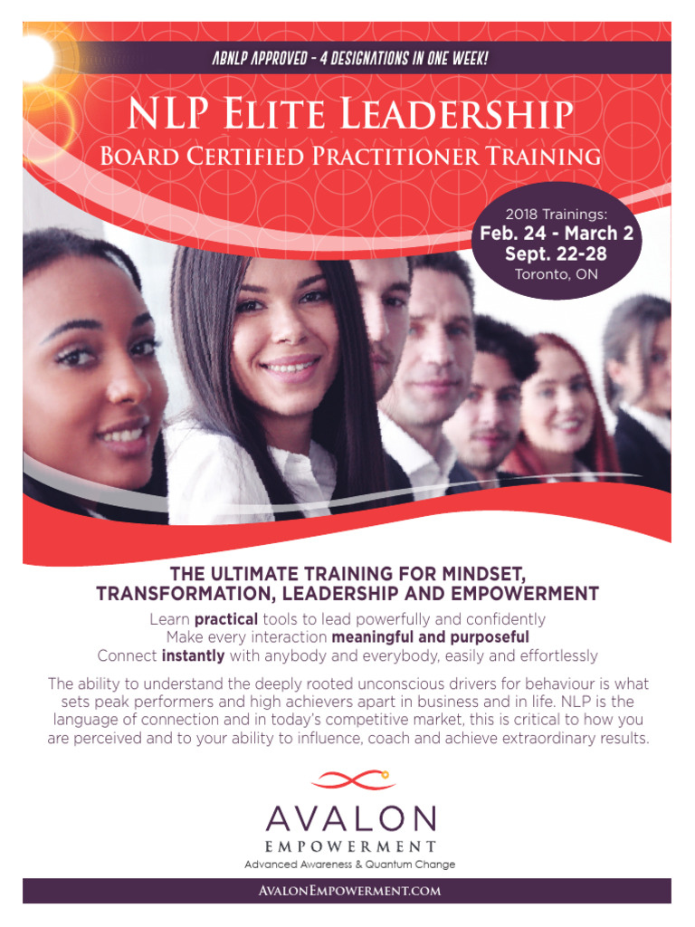 NLP Elite Leadership Board Certified Practitioner Training ABNLP | PDF ...