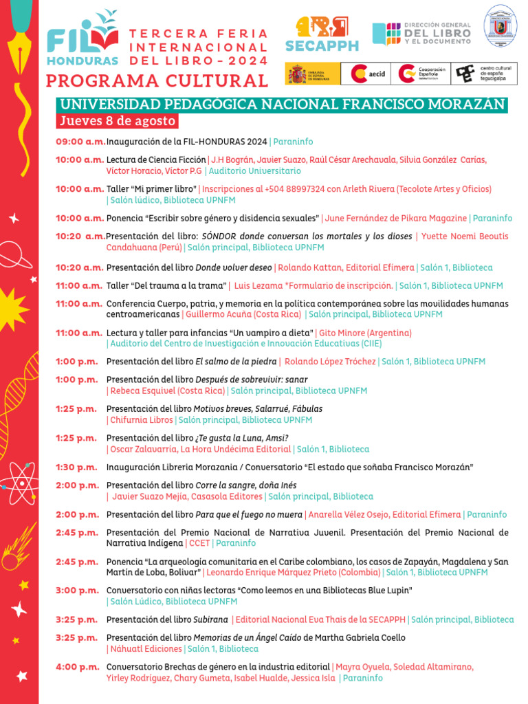 Programa FIL Honduras 2024 Web (1) | PDF