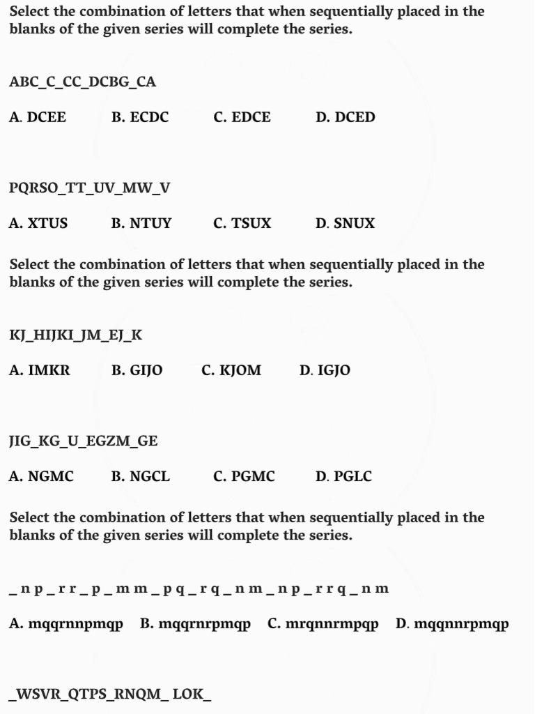 Alphabetical Series | PDF