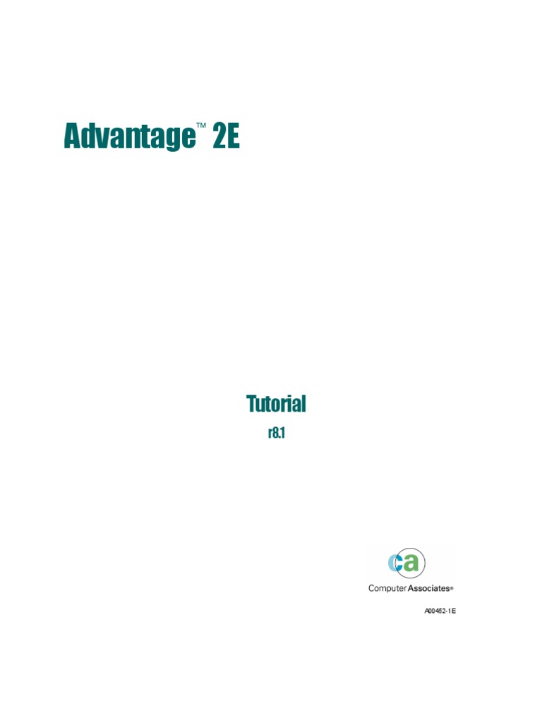 Advantage 2E Synon Tutorial | PDF | Parameter (Computer Programming ...