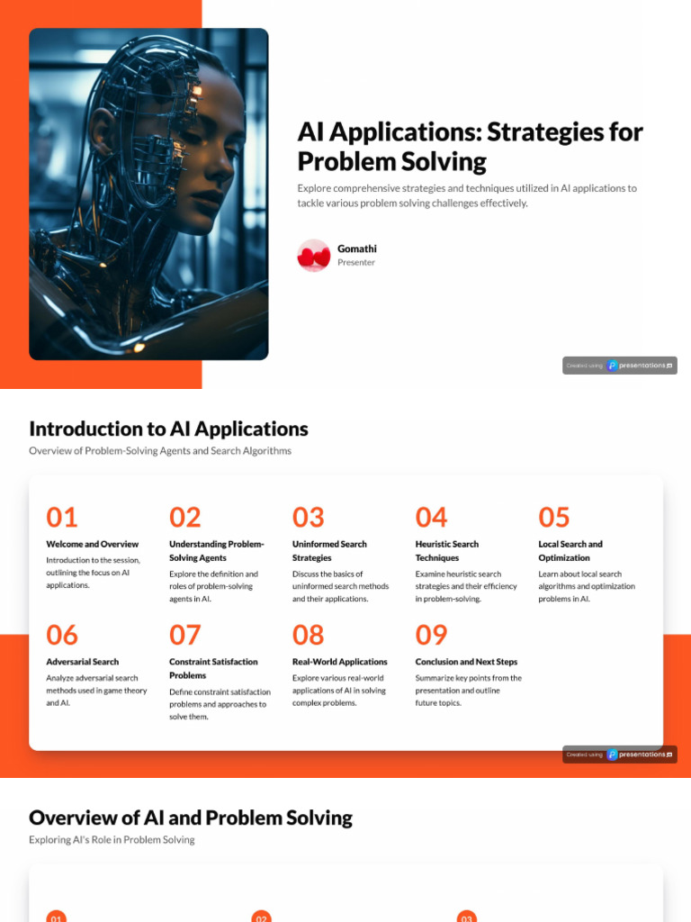 Introduction To AI Applications Problem Solving Strategies | PDF