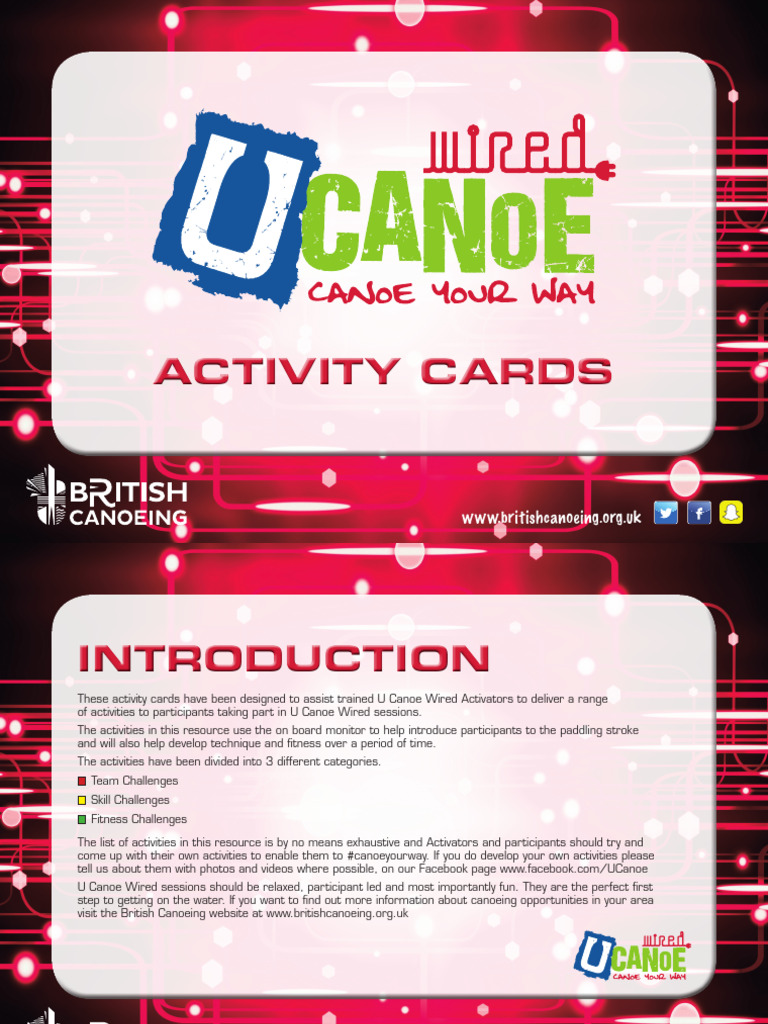 Canoeing Activity Cards for U Canoe Wired | PDF | Canoeing And Kayaking