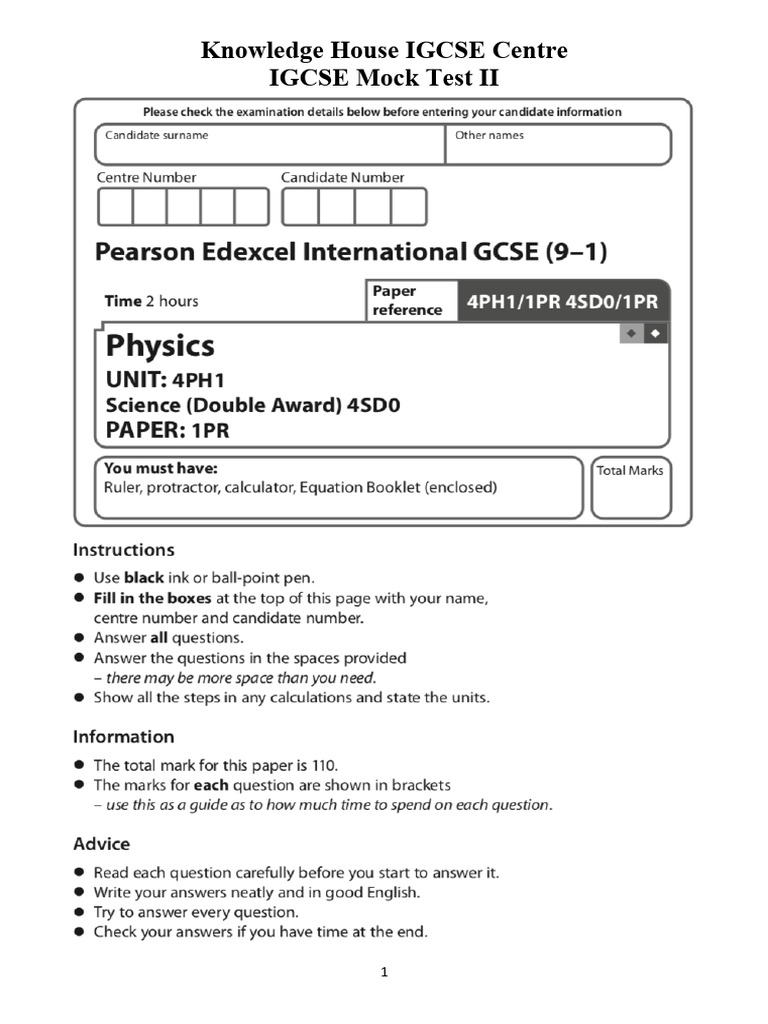 Physics Mock Test II | PDF