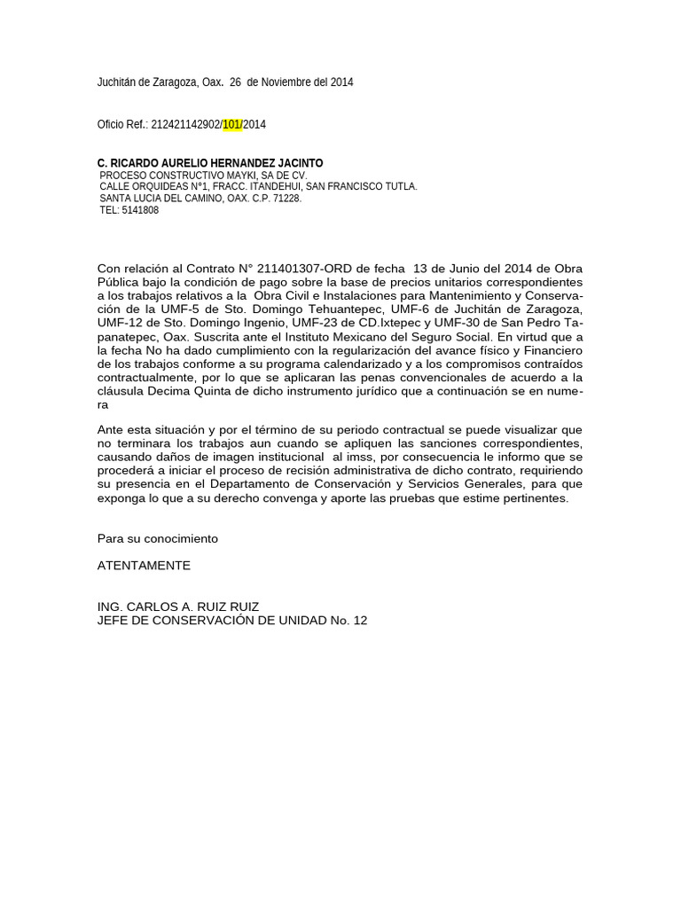 oficio obra | PDF | Gobierno