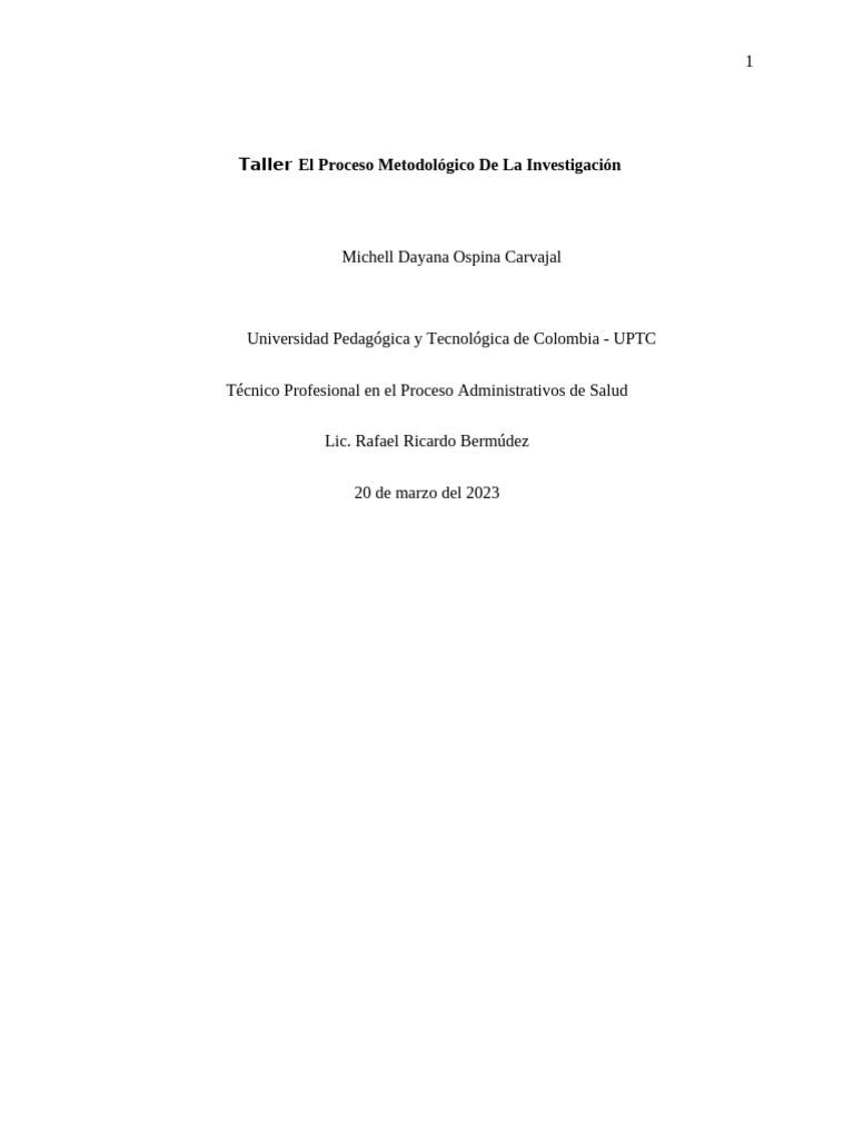 Ospina Michell Actividad2 | PDF | Teoría | Observación