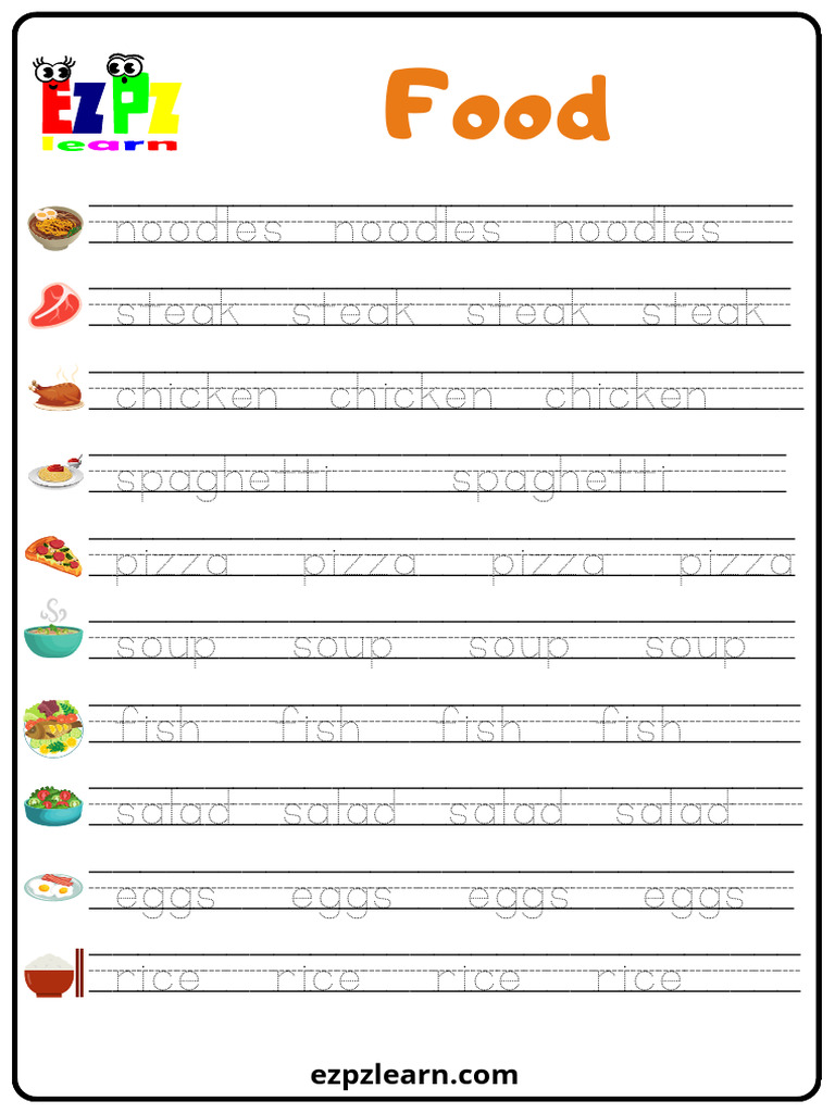 Food Tracing Worksheet | PDF