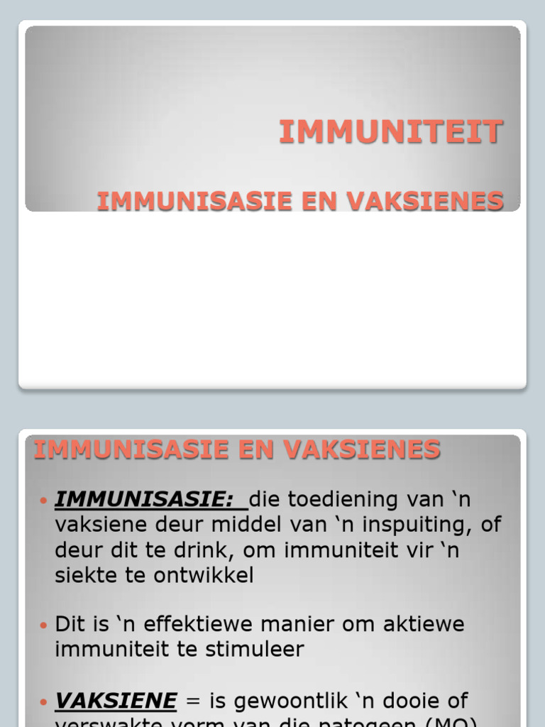 4 Immuniteit - Immunisasie en Vaksienes | PDF