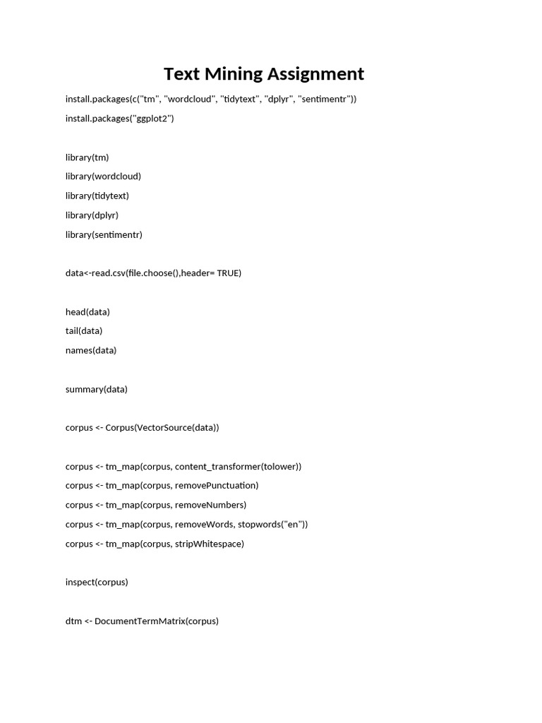 Text Mining Assignment | PDF