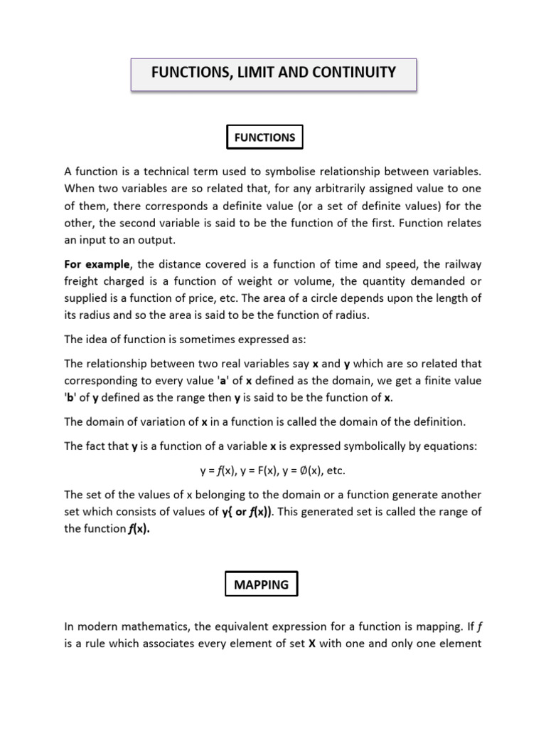 Understanding Mathematical Functions | PDF | Function (Mathematics) | Variable (Mathematics)