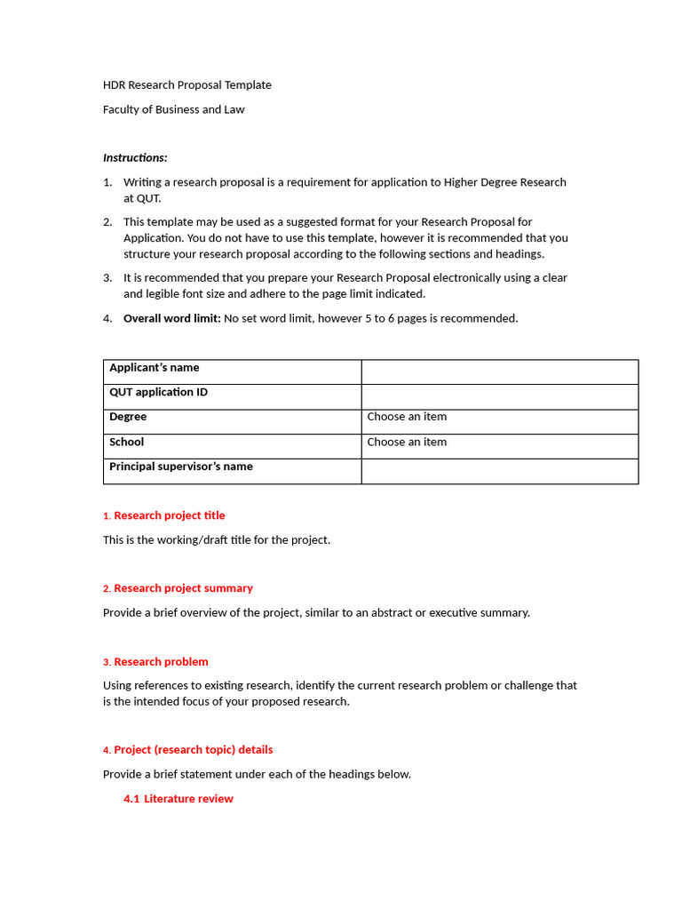 HDR Research Proposal Template | PDF | Procedural Knowledge | Science