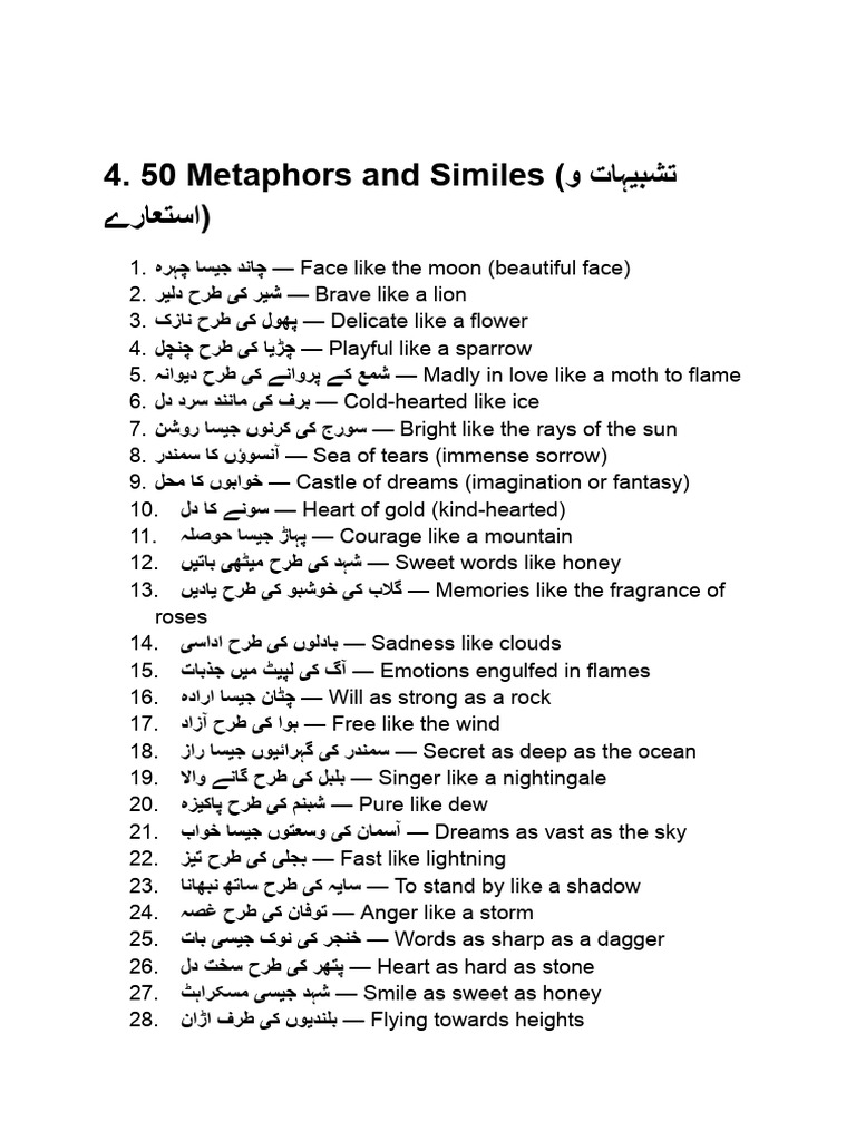 Metaphors and Similes | PDF