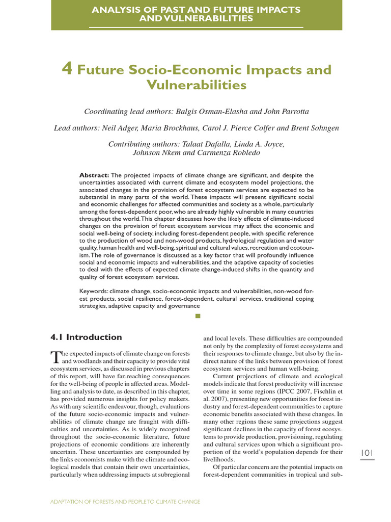 Future Socio-Economic Impacts and Vunerability | PDF | Climate Change ...