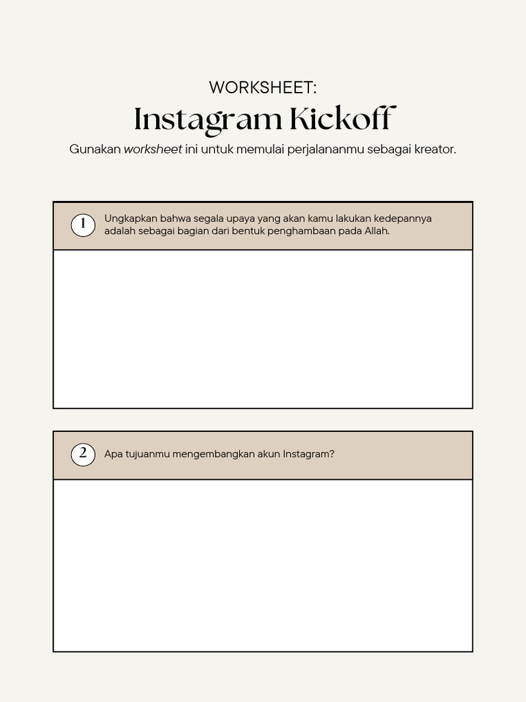 Instagram Kickoff | PDF