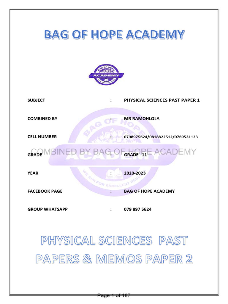 Grade 11 Physical Sciences Paper 1 | PDF | Force | Euclidean Vector
