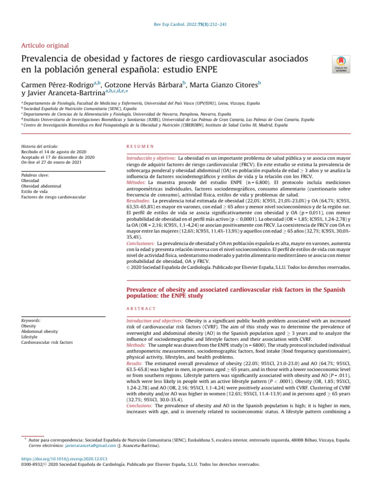 Cross Sectional Study | PDF | Obesidad | Índice de masa corporal