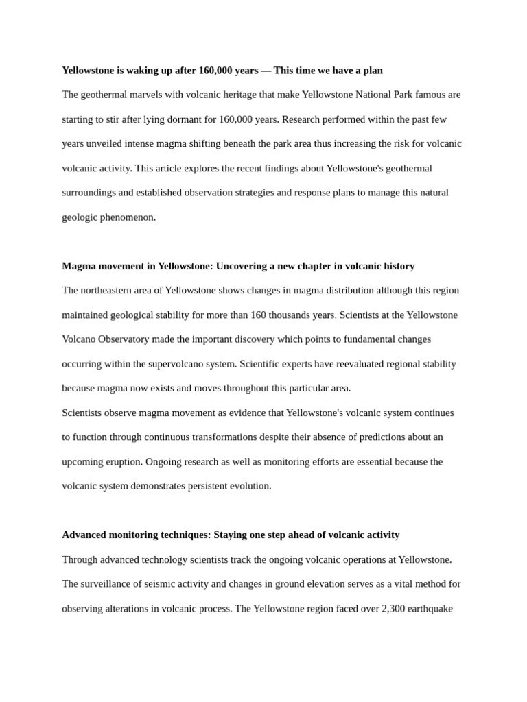 Yellowstone is waking up after 160,000 years | PDF | Volcano | Types Of ...