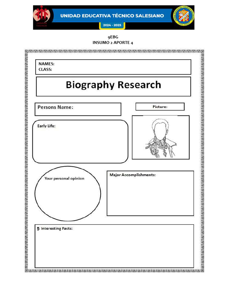 Insumo 2 Aporte 4 9EGB Simon Bolivar Biography Research | PDF