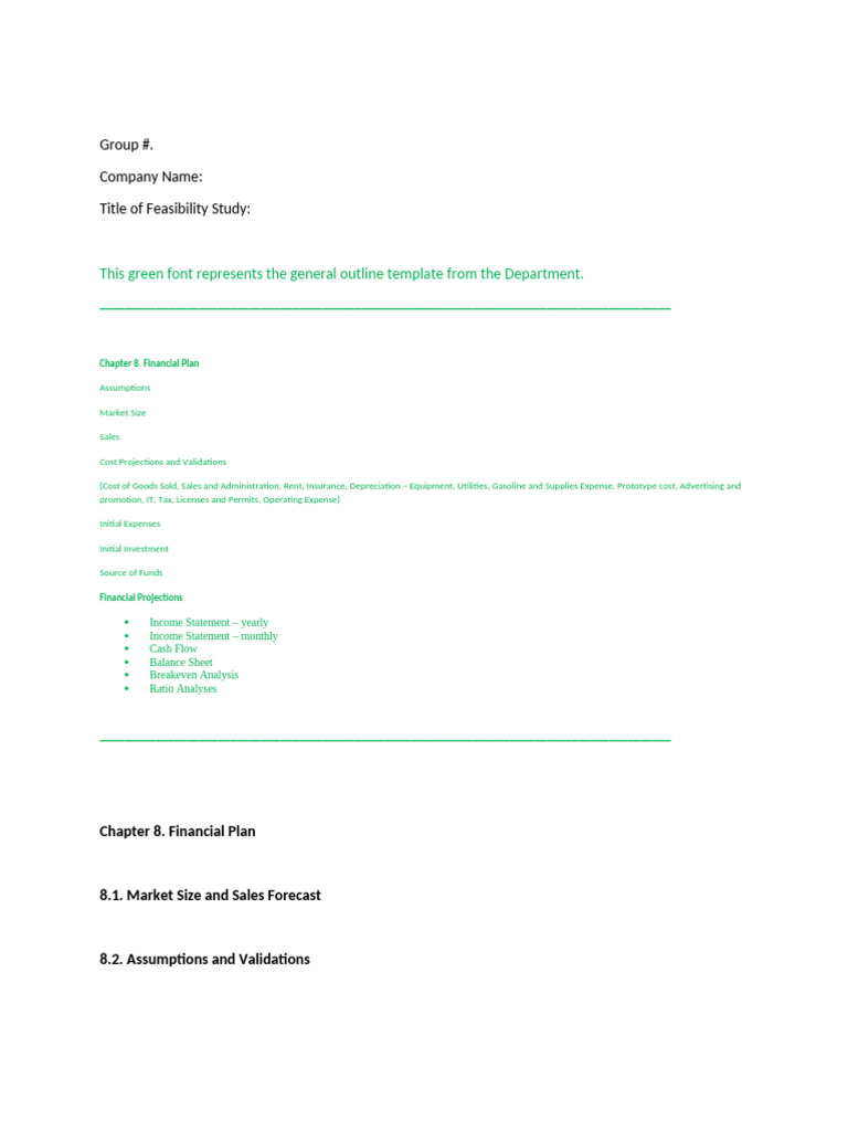 Chapter 8 Financial Plan Template | PDF | Expense | Income Statement
