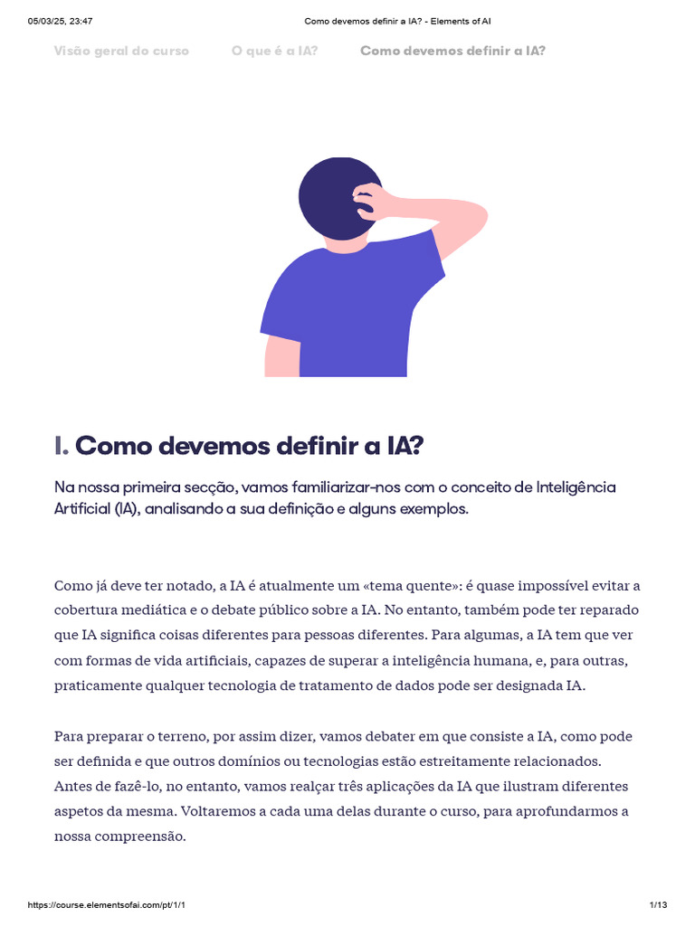 1 Como Devemos Definir A IA - Elements of AI | PDF | Inteligência ...