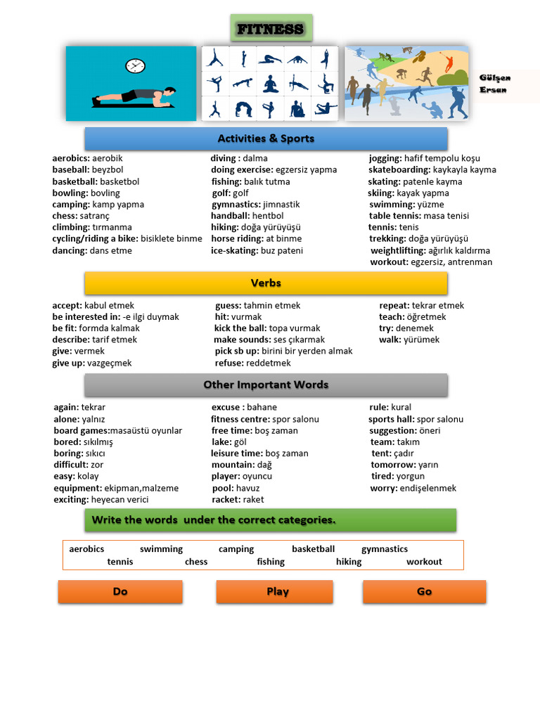 5.8 - Fitness Vocabulary and Exercises | PDF | Physical Exercise ...
