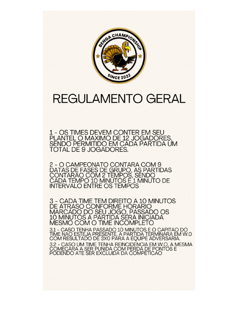Regulamento Benga 2024 | PDF