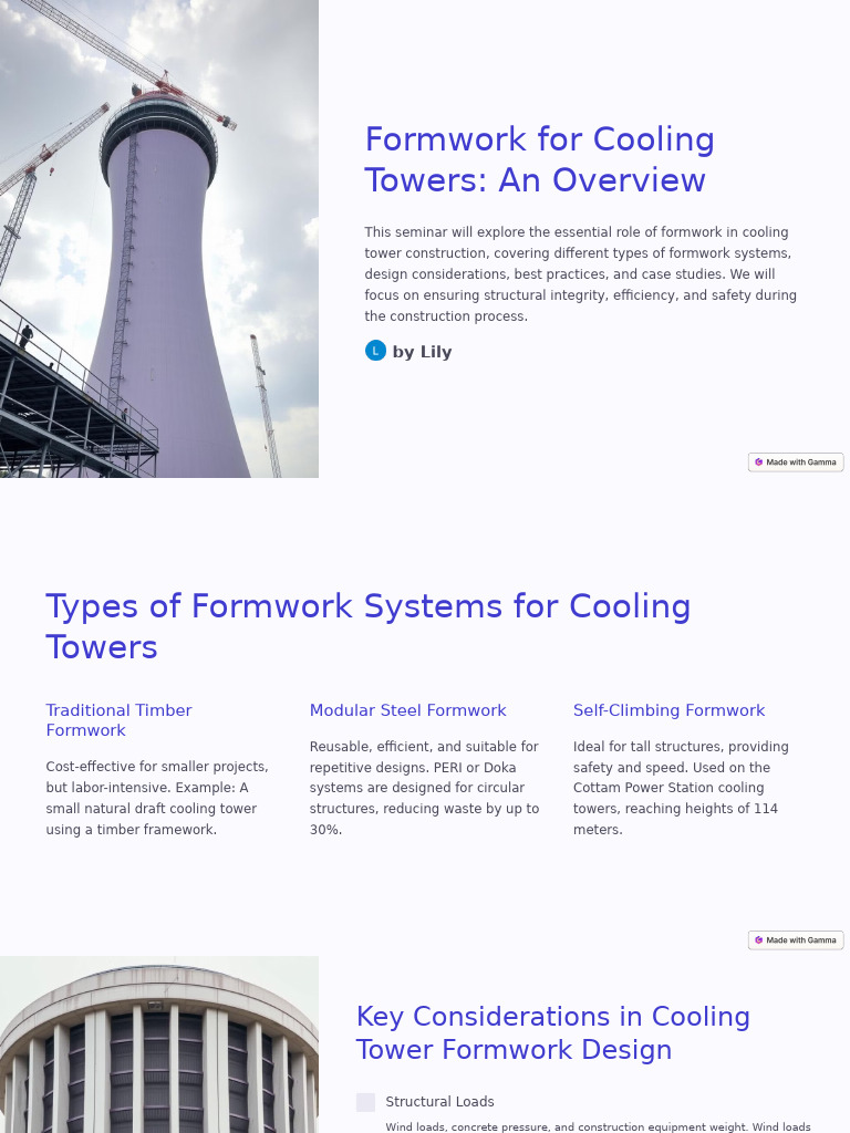 Formwork For Cooling Towers An Overview | PDF | Concrete | Applied And ...