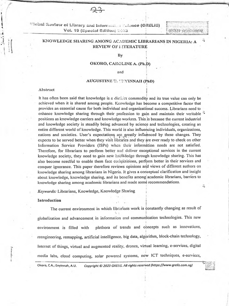 Caro 20 | PDF | Librarian | Libraries