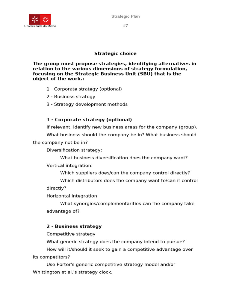 WS - 7 - Strategic Options | PDF