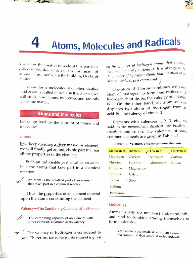 Atoms, Molecules, and Radicals Explained | PDF | Valence (Chemistry ...