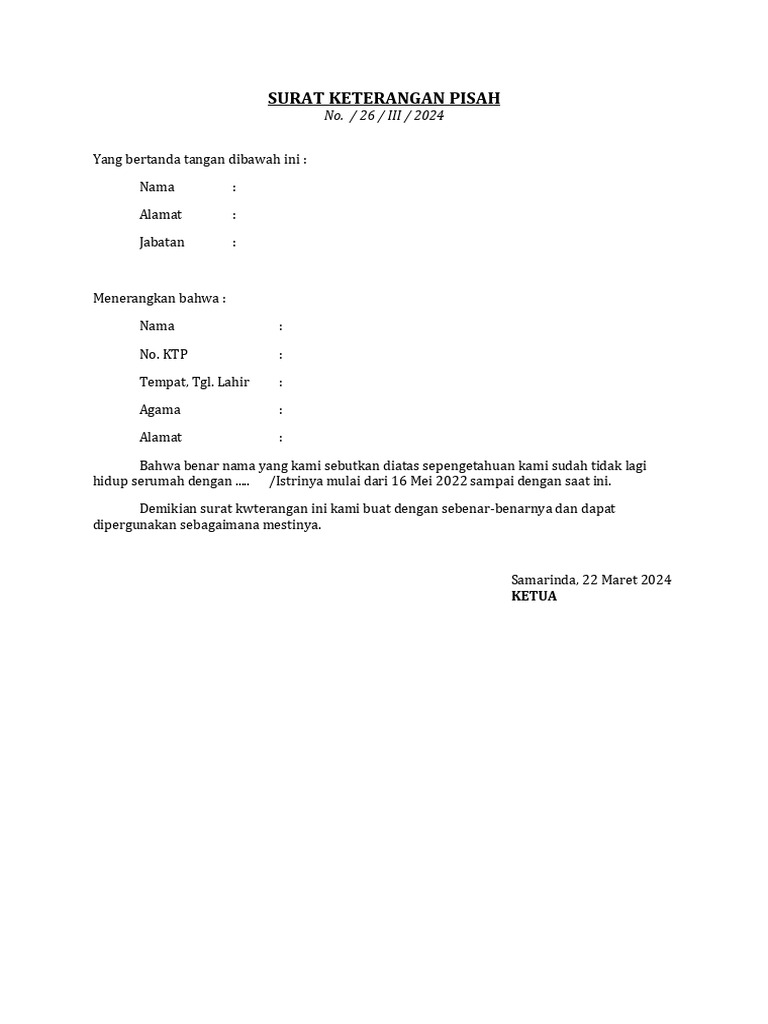 Surat Keterangan RT | PDF