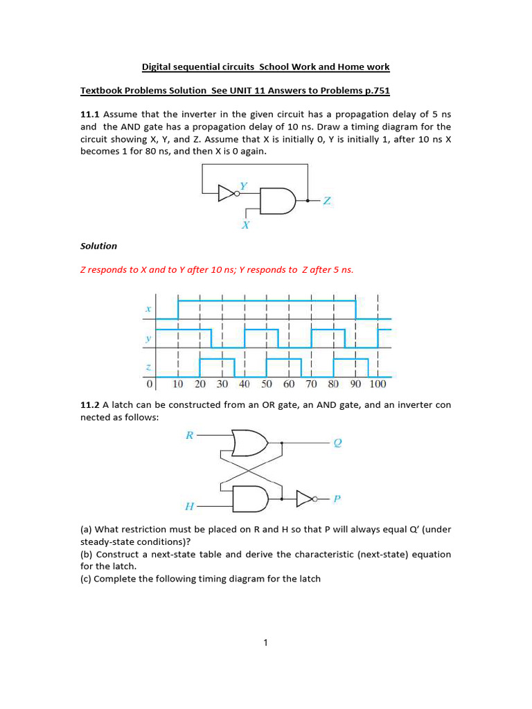 TD Sequentiel 1 Enoncé+Solution | PDF | Electrical Engineering | Electronic Circuits