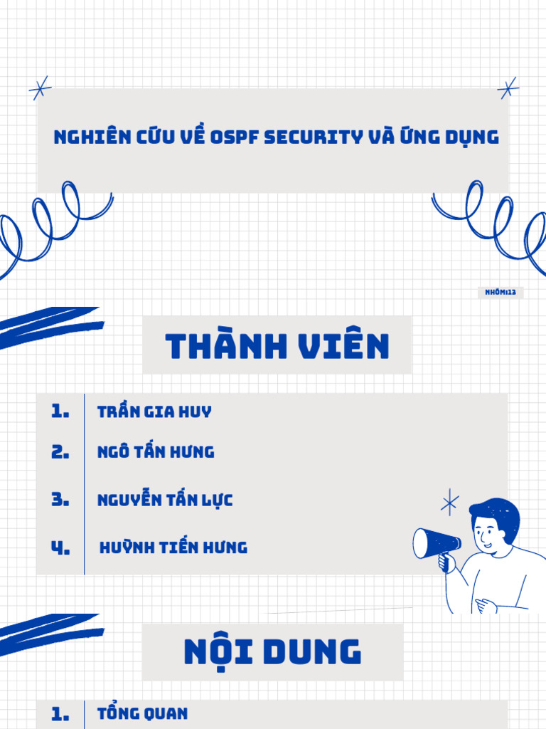 Slide_đa_bmtt_nhom13_nghiên Cứu Về Ospf Security Và Ứng Dụng | PDF