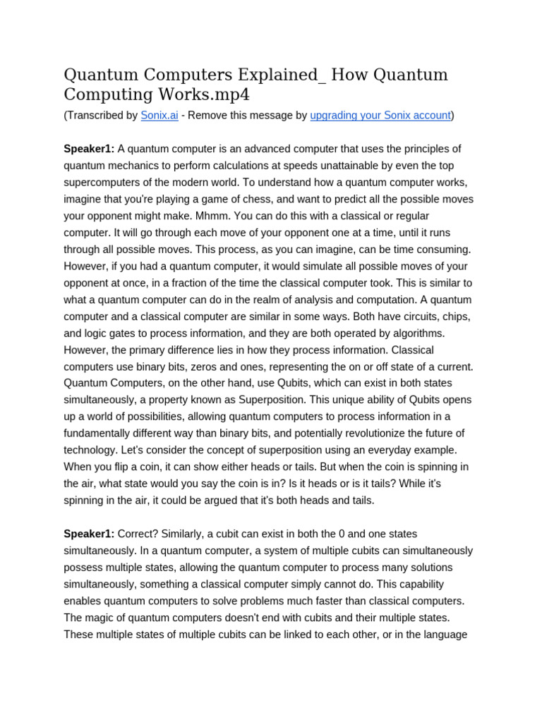 Quantum Computers Explained - How Quantum Computing Works | PDF | Quantum Computing | Computing