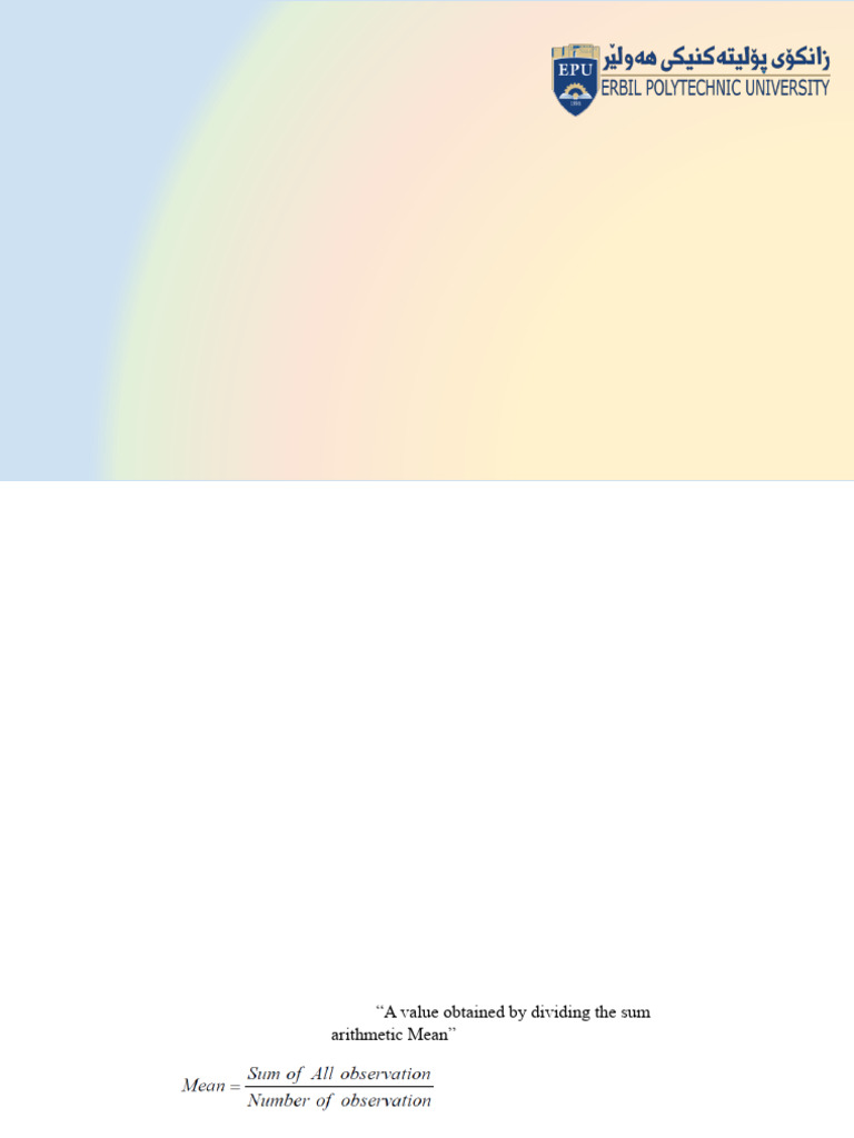 Lecture 4,5 6 | PDF | Arithmetic Mean | Average